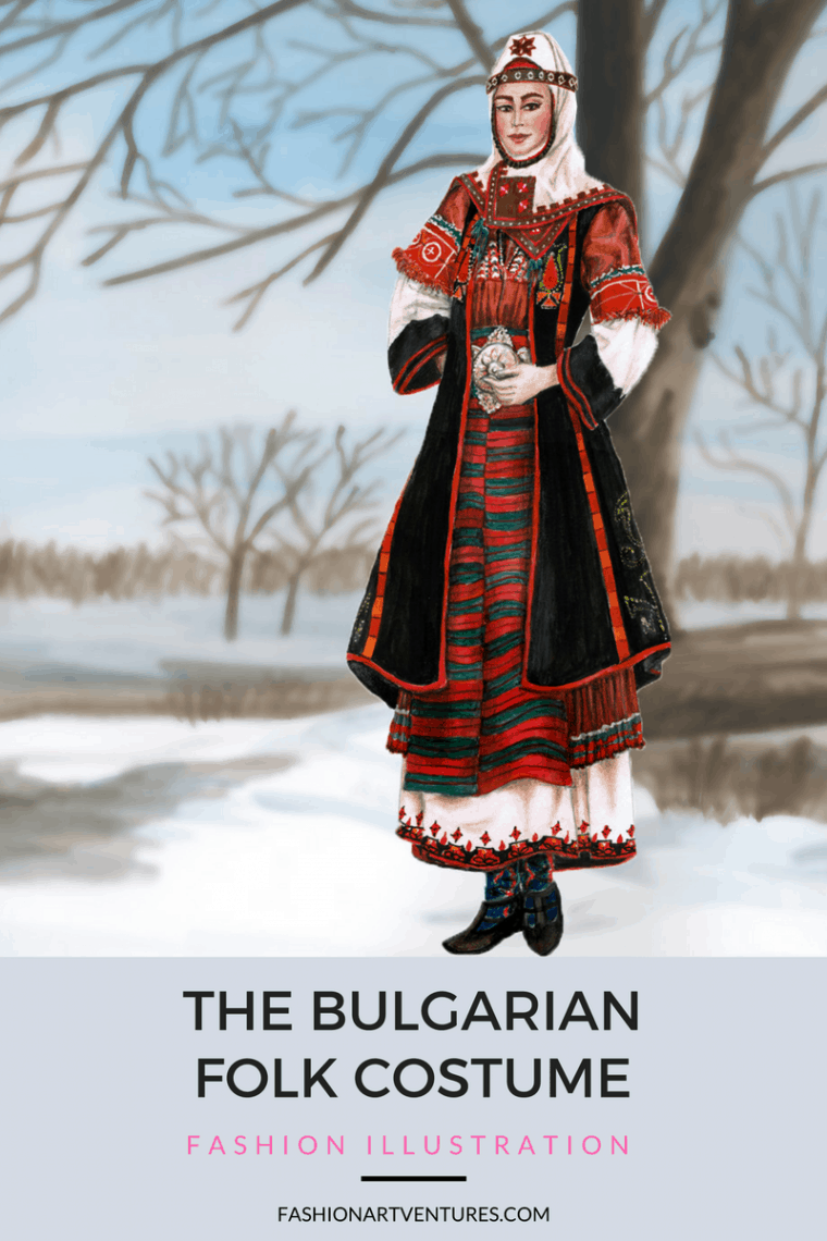 Illustration: Bulgarian Folk Costume- Nosiya – Fashion ARTventures