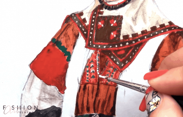 Illustration: Bulgarian Folk Costume- Nosiya – Fashion ARTventures