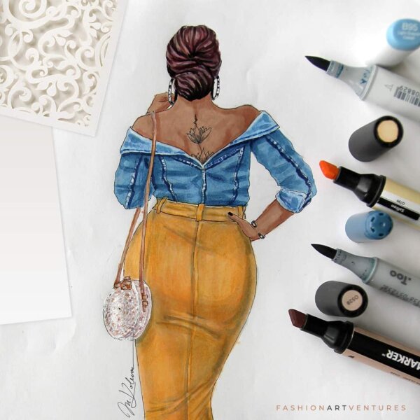 ALLURING CURVES BACK VIEW FASHION CROQUI